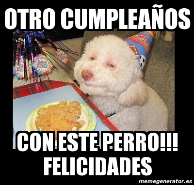 Meme Personalizado - Otro cumpleaÃ±os con este perro!!! Felicidades ...