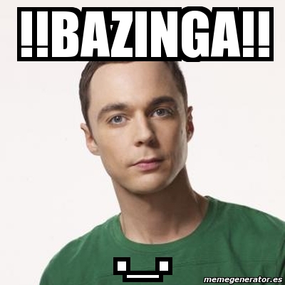 Meme Sheldon Cooper - !!bazinga!! ._. - 4250556