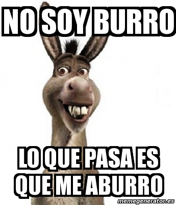 Meme Personalizado - no soy burRo lo que pasa es que me aburro - 4316777