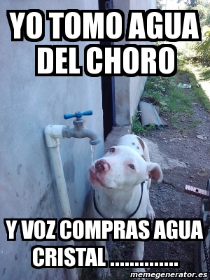 Meme Personalizado - yo tomo agua del choro y voz compras agua cristal ...