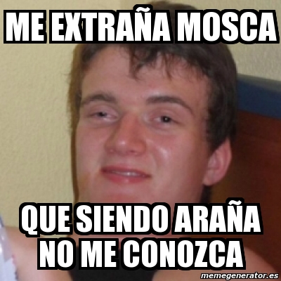Meme Personalizado - me extraÃ±a mosca que siendo araÃ±a no me conozca ...