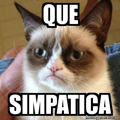 Meme Grumpy Cat - que simpatica - 4433674