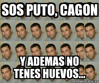 Meme Personalizado - Sos puto, cagon y ademas no tenes huevos... - 4489557