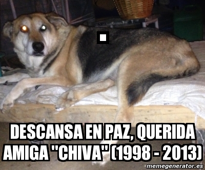 Meme Personalizado - . DESCANSA EN PAZ, QUERIDA AMIGA "CHIVA" (1998 ...