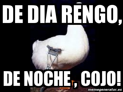 Meme Personalizado - de dia rengo, de noche , cojo! - 4561538