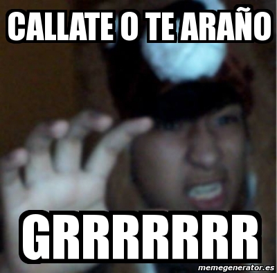Meme Personalizado - callate o Te araÃ±o grrrrrrr - 4566043