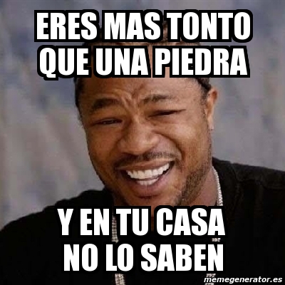 Meme Yo Dawg - Eres mas tonto que una piedra y en tu casa no lo saben ...