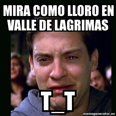 Meme crying peter parker - MIRA COMO LLORO EN VALLE DE LAGRIMAS T_T ...