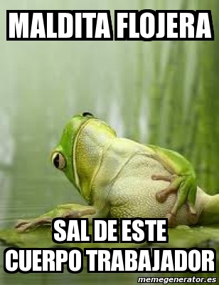 Meme Personalizado - maldita flojera sal de este cuerpo trabajador ...