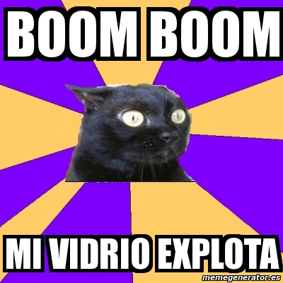 Meme Anxiety Cat - BOOM BOOM MI VIDRIO EXPLOTA - 4761304