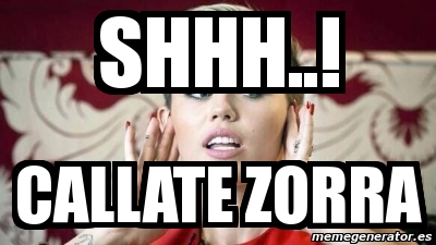 Meme Personalizado - Shhh..! callate zorra - 4817348