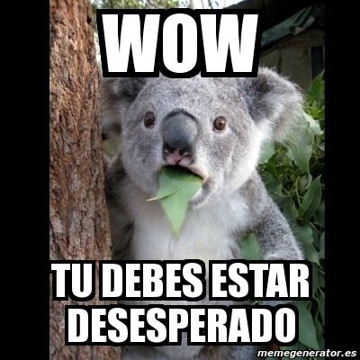 Meme Koala - wow tu debes estar desesperado - 4845217