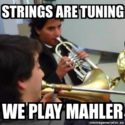 Meme Personalizado - strings are tuning we play mahler - 4863736