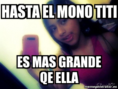 Meme Personalizado - hasta el mono titi es mas grande qe ella - 4093703