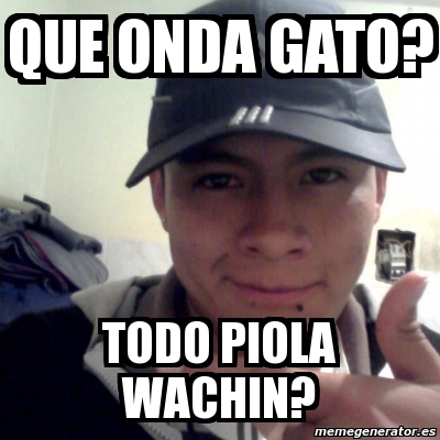 Meme Personalizado - Que onda gato? todo piola wachin? - 4904674
