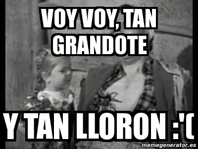 Meme Personalizado - VoY voy, tan grandOte Y tan lloron :'( - 4938743