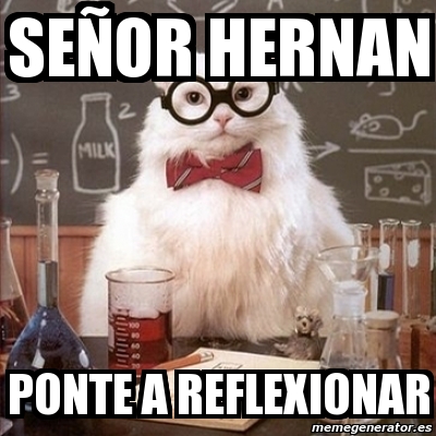 Meme Chemistry Cat - seÃ±or hernan ponte a reflexionar - 5492504