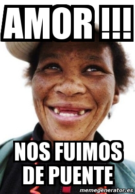 Meme Personalizado - AMOR !!! NOS FUIMOS DE PUENTE - 5077373