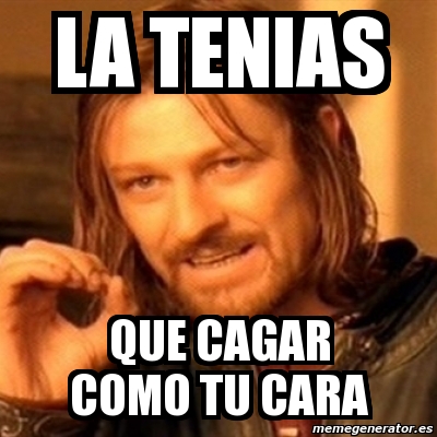 Meme Boromir - la tenias que cagar como tu cara - 5083394