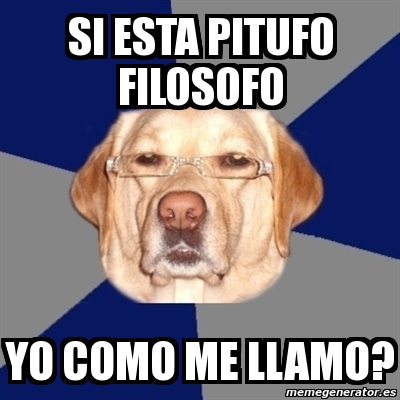 Meme Perro Racista - Si esta pitufo filosofo yo como me llamo? - 5086554