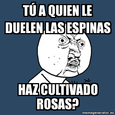 Meme Y U No - tÃº a quien le duelen las espinas haz cultivado rosAS ...