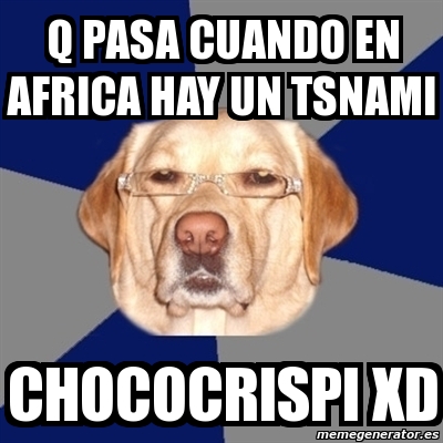 Meme Perro Racista - q pasa cuando en africa hay un tsnami chococrispi ...