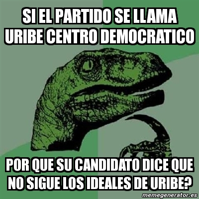 Meme Filosoraptor - si el partido se llama uribe centro democratico por ...