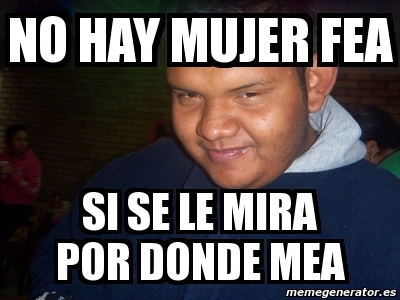 Meme Personalizado - NO hay mujer fea si se le mira por donde mea - 8142660