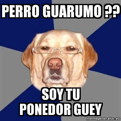 Meme Perro Racista - perro guarumo ?? soy tu ponedor guey - 8379829