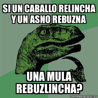 Meme Filosoraptor - Si un caballo relincha y un asno rebuzna una mula ...
