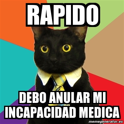 Meme Business Cat - rapido debo anular mi incapacidad medica - 9782824