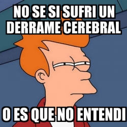 Meme Futurama Fry - no se si sufri un derrame cerebral o es que no ...
