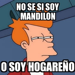 Meme Futurama Fry - no se si soy mandilon o soy hogareÃ±o - 139367