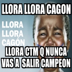 Meme Personalizado - llora llora cagon llora ctm q nunca vas a salir ...