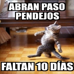 Meme Personalizado - Abran paso pendejos faltan 10 dÃ­as - 586791