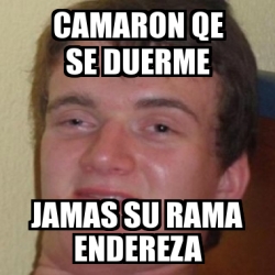 Meme Personalizado - camaron qe se duerme jamas su rama endereza - 587425
