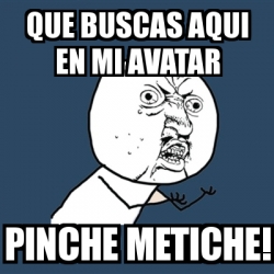 Meme Y U No - Que buscas aqui en mi avatar pinche metiche! - 617232