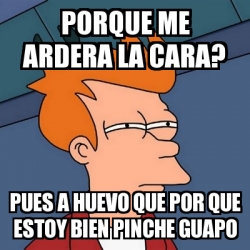 Meme Futurama Fry - porque me ardera la cara? pues a huevo que por que ...
