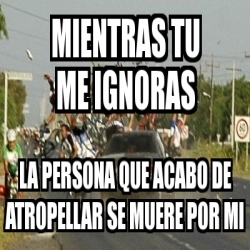 Meme Personalizado - Mientras tu me ignoras la persona que acabo de ...