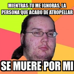 Meme Friki - Mientras tu me ignoras, la persona que acabo de atropellar ...