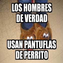 Meme Personalizado - los hombres de verdad usan pantuflas de perrito ...