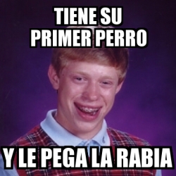 Meme Bad Luck Brian - tiene su primer perro y le pega la rabia - 1245649