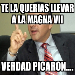 Meme Personalizado - Te la querias llevar a la magna vii verdad picaron ...