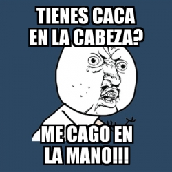 Meme Y U No - tienes caca en la cabeza? Me cago en la mano!!! - 1348530