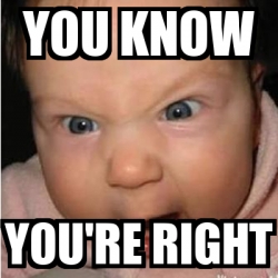 Meme Bebe furioso - YOU KNOW YOU'RE RIGHT - 1463372