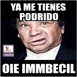 Meme Personalizado - ya me tienes podrido oie immbecil - 1502888