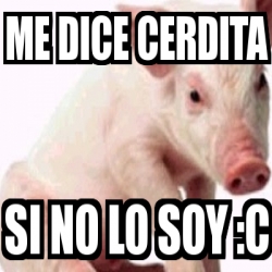 Meme Personalizado - me dice cerdita si no lo soy :c - 1066395