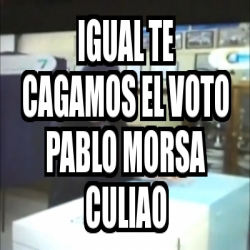 Meme Personalizado - Igual te cagamos el voto pablo morsa culiao - 1699532