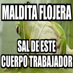 Meme Personalizado - maldita flojera sal de este cuerpo trabajador ...
