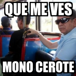 Meme Personalizado - QUE ME VES MONO CEROTE - 1738761